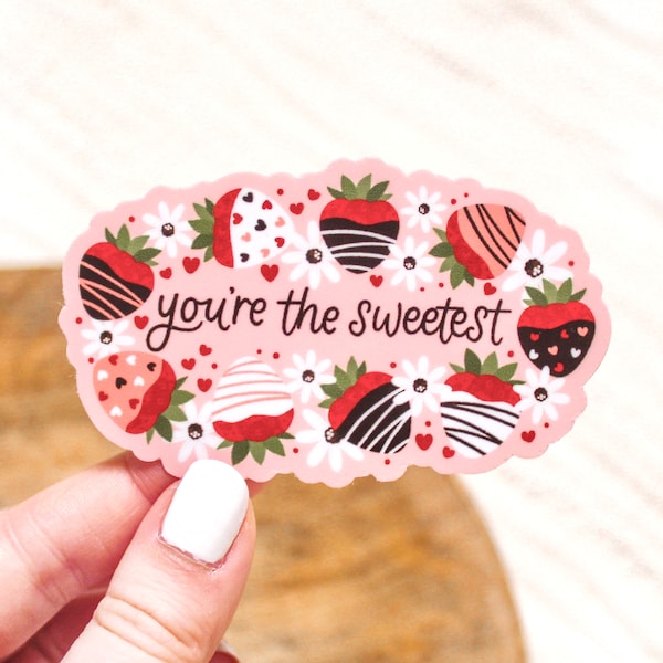 Strawberry Vinyl Sticker - Etsy