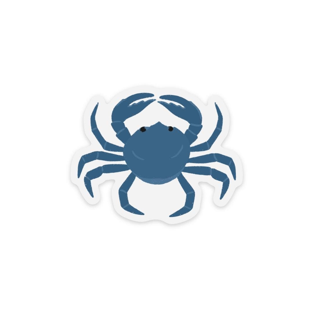Clear Blue Crab Sticker, 2.5×2.01in. - Etsy