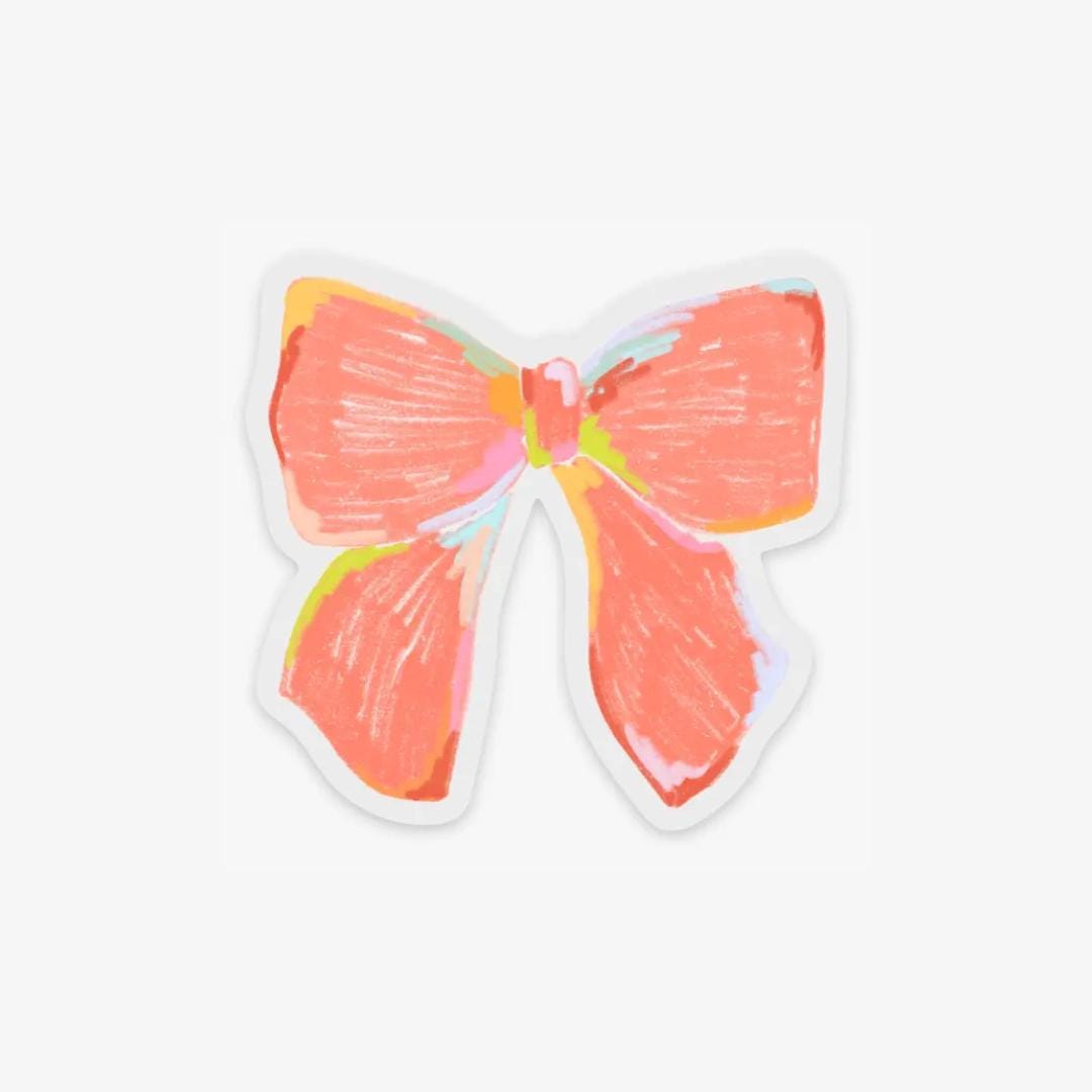 Clear Bright Red Bow Sticker, 2.6x2.49in. - Etsy