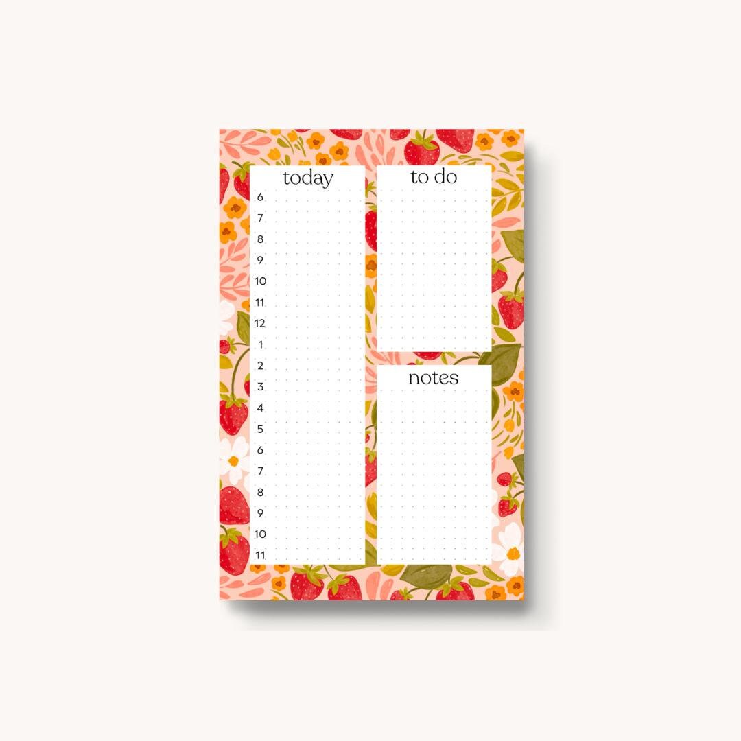 Strawberry Patch Daily Planner Notepad, 8.5x5.5 In. - Etsy
