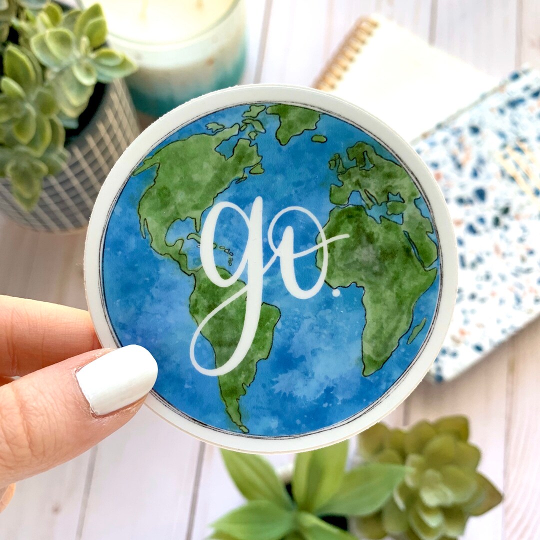 Go Globe Sticker, 3x3 In. - Etsy