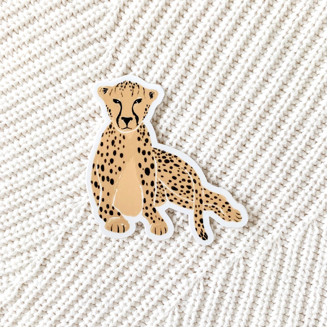 Forward Facing Cheetah Sticker, 3x3 In. - Etsy