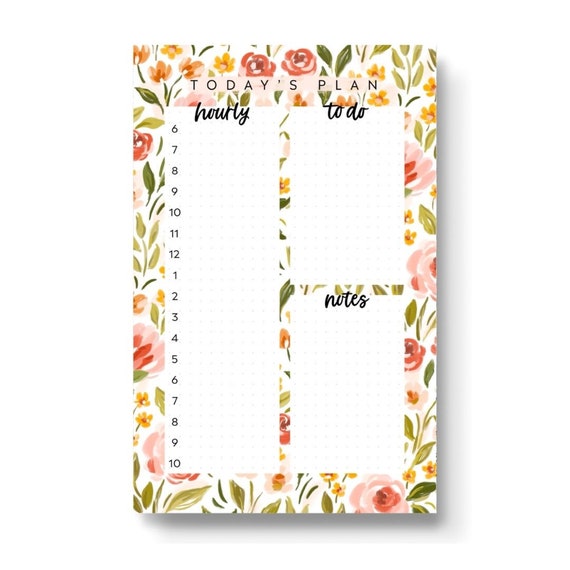 Spring Garden Daily Planner Notepad 8.5x5.5 In. | Etsy