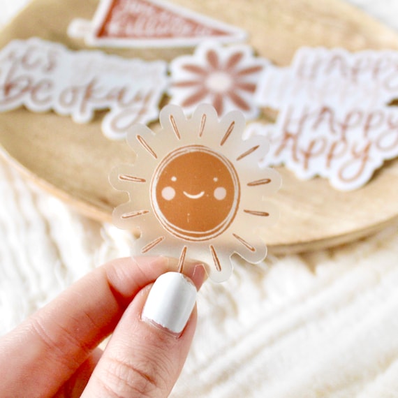 Clear Mini Sun Sticker 1.5x1.5in. - Etsy