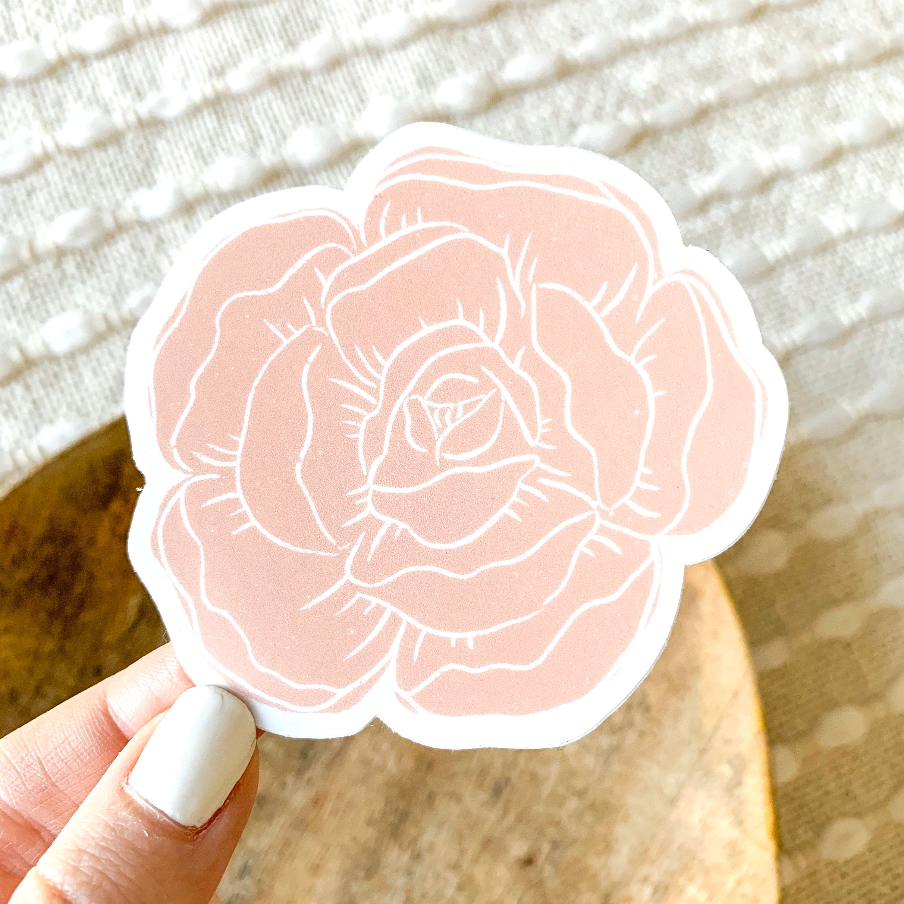 Pink Peony Design Sticker 3x3 in. | Etsy