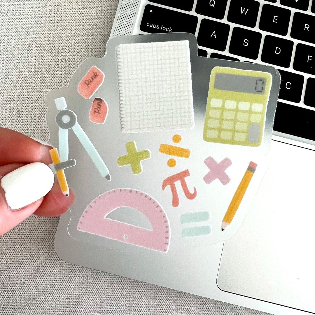 Clear Math Teacher Sticker 3x3 In. - Etsy