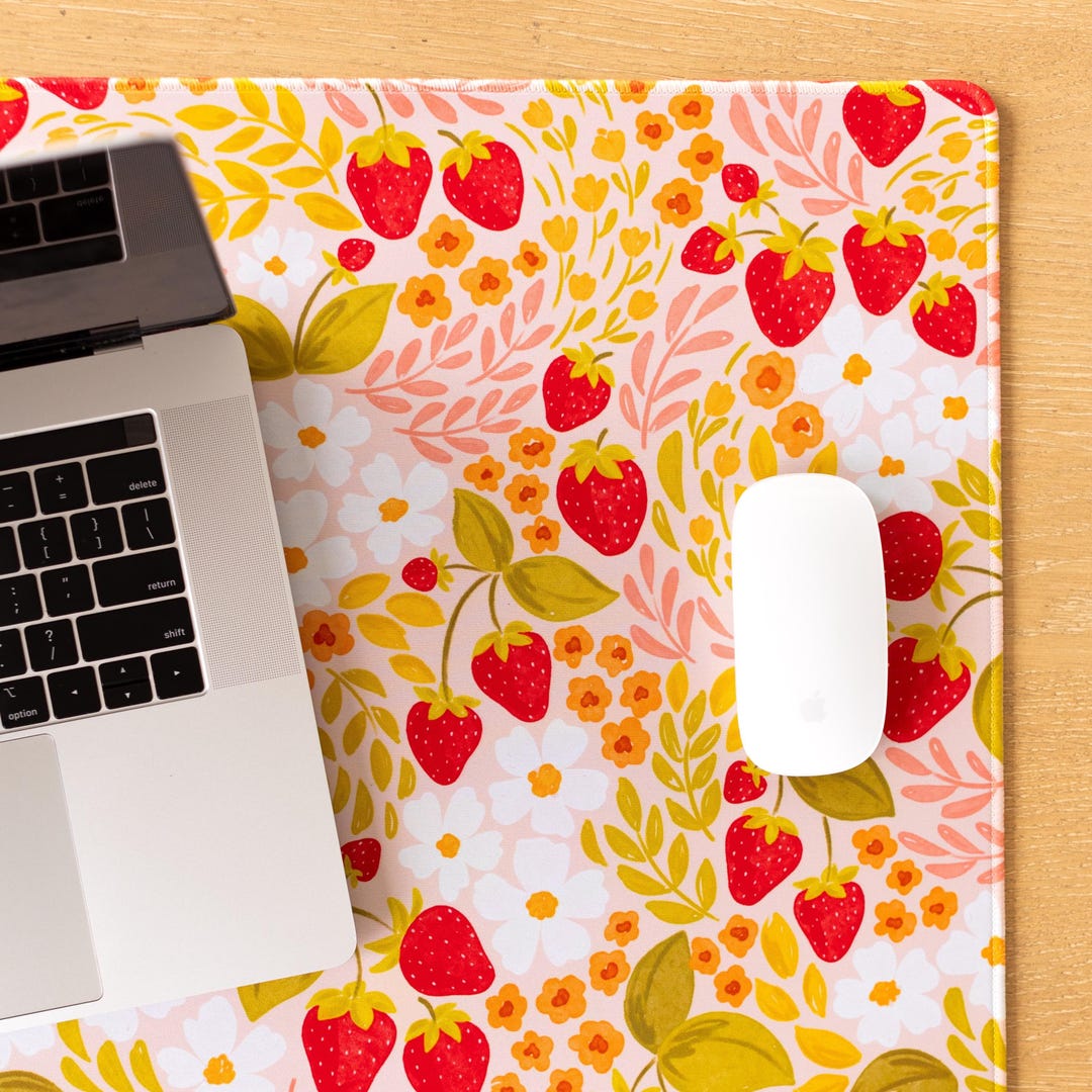 Strawberry Patch Desk Pad - Etsy