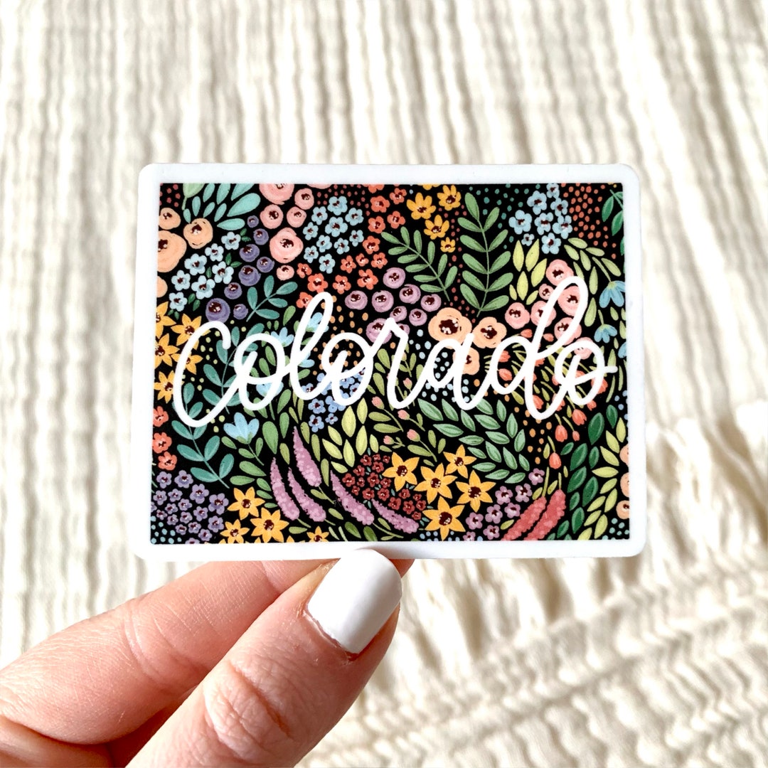 Colorado Floral State Sticker, 3x2.25in. - Etsy