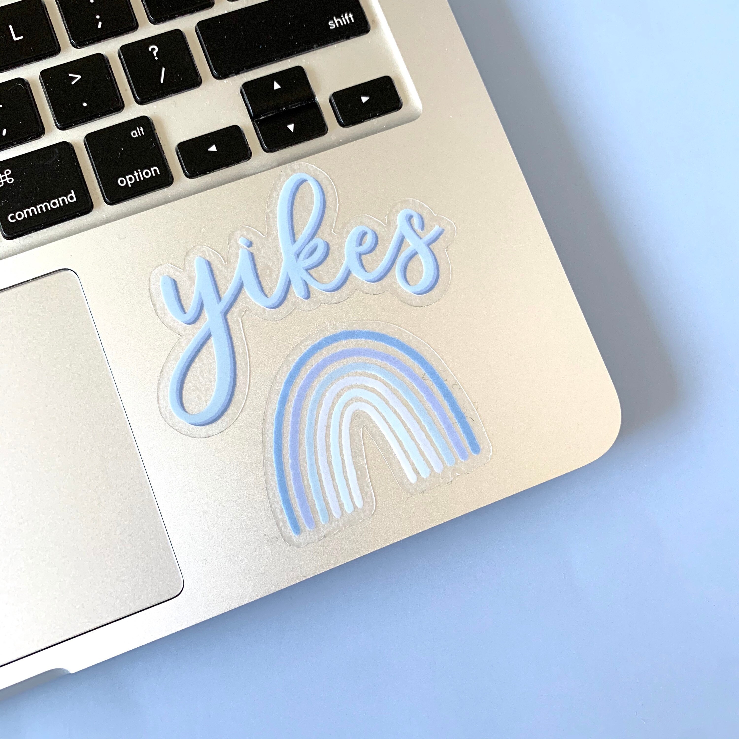 Clear Blue Rainbow Sticker 2.5x2.5in. | Etsy