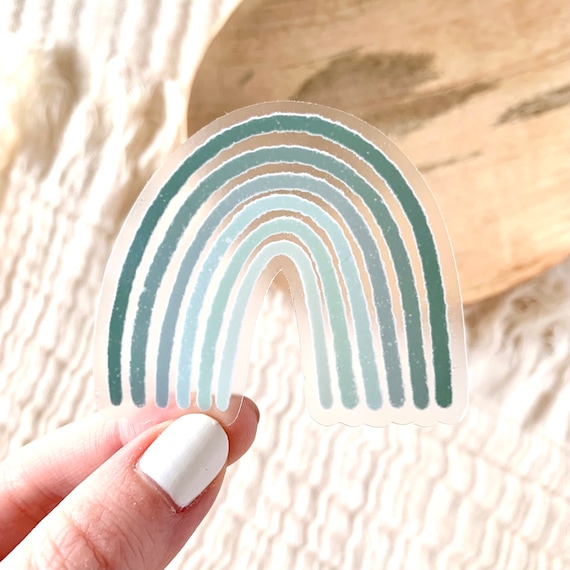 Clear Green Rainbow Sticker 2.5x2.5 In. | Etsy