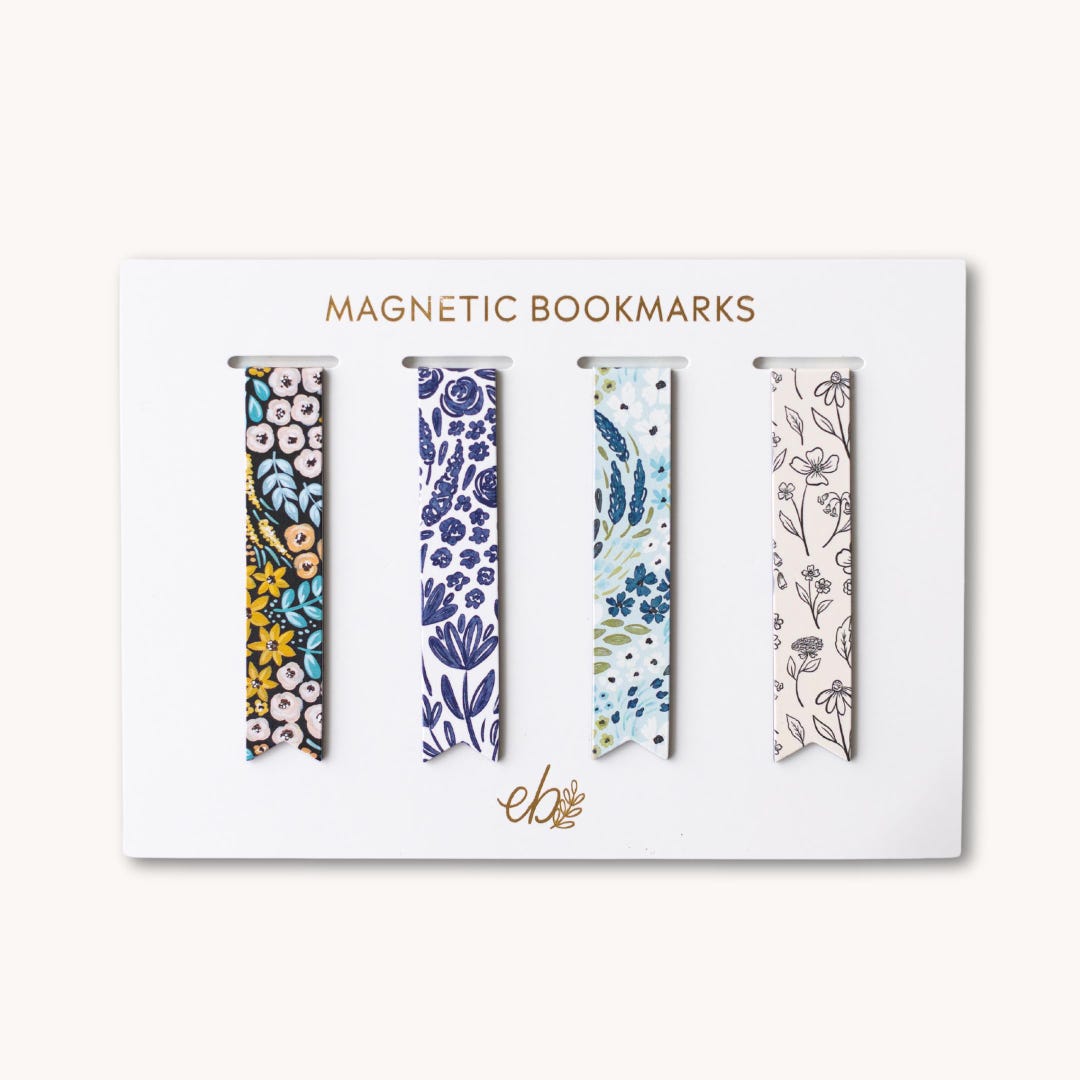 Set of 4 Magnetic Bookmarks - Winter Tones, Bookmark, Reading, Readers ...