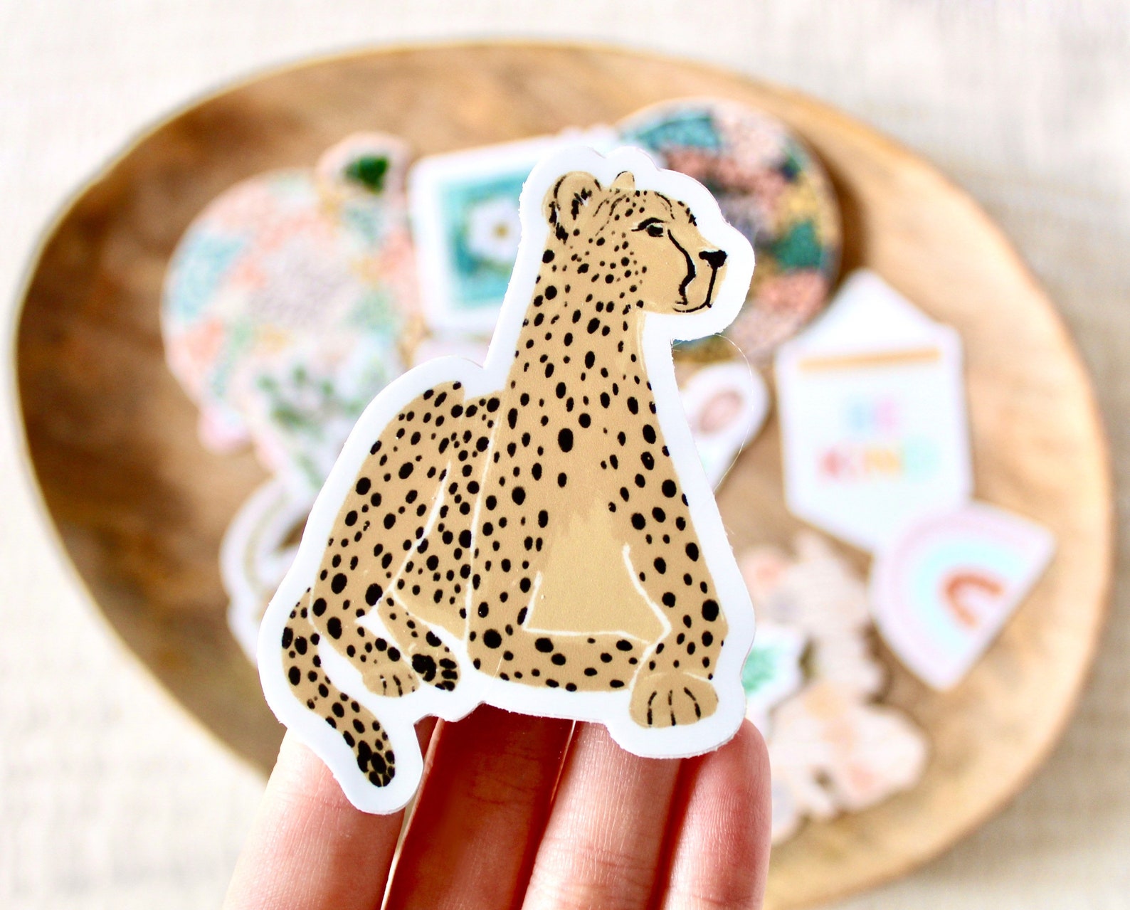 Laying Cheetah Sticker, 3.25x2.25in. - Etsy