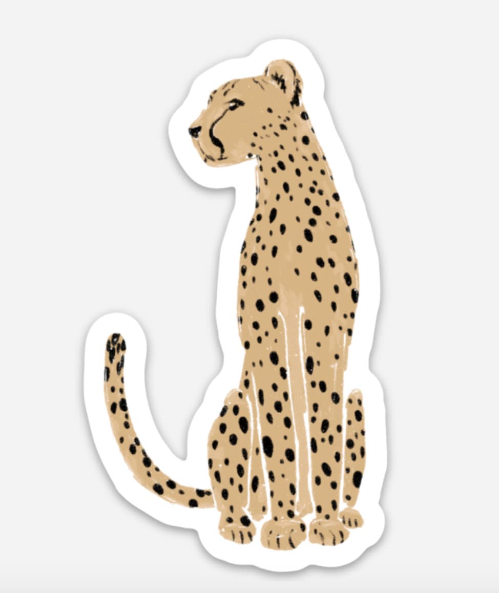 Cheetah Sticker 3.5x2in. - Etsy