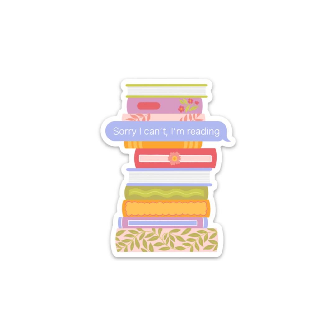 Sorry I Can't I'm Reading Sticker, 2.4x3.2in. - Etsy