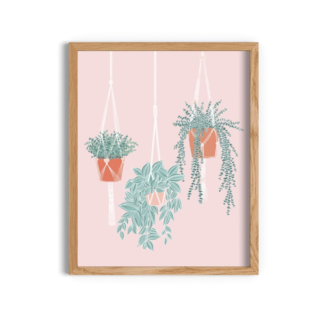 Hanging Plants Art Print - Etsy