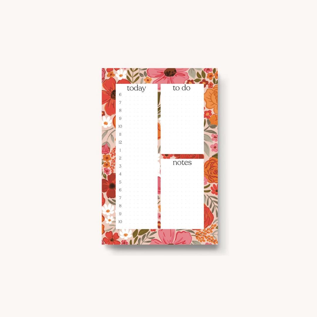 Rosewood Blooms Daily Planner Notepad, 8.5x5.5 In. - Etsy
