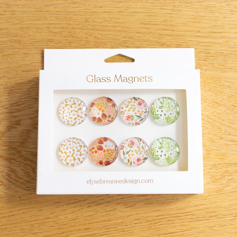 Set of 8 Glass Magnets - Etsy