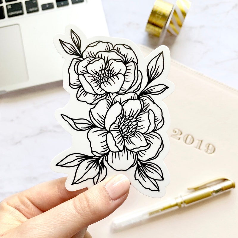 Peonies Stickers - Etsy