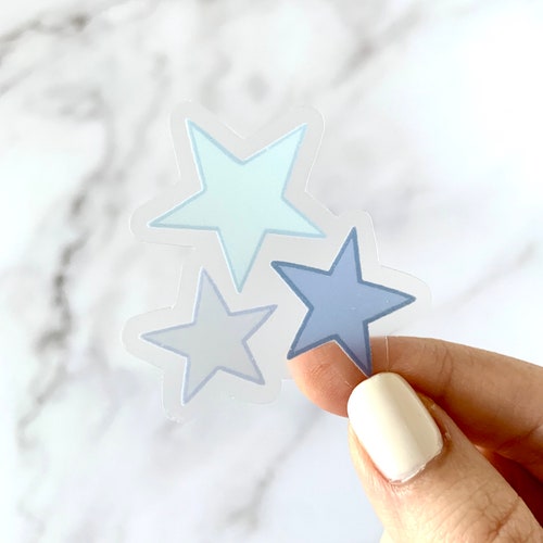 Clear Blue Rainbow Sticker 2.5x2.5in. - Etsy