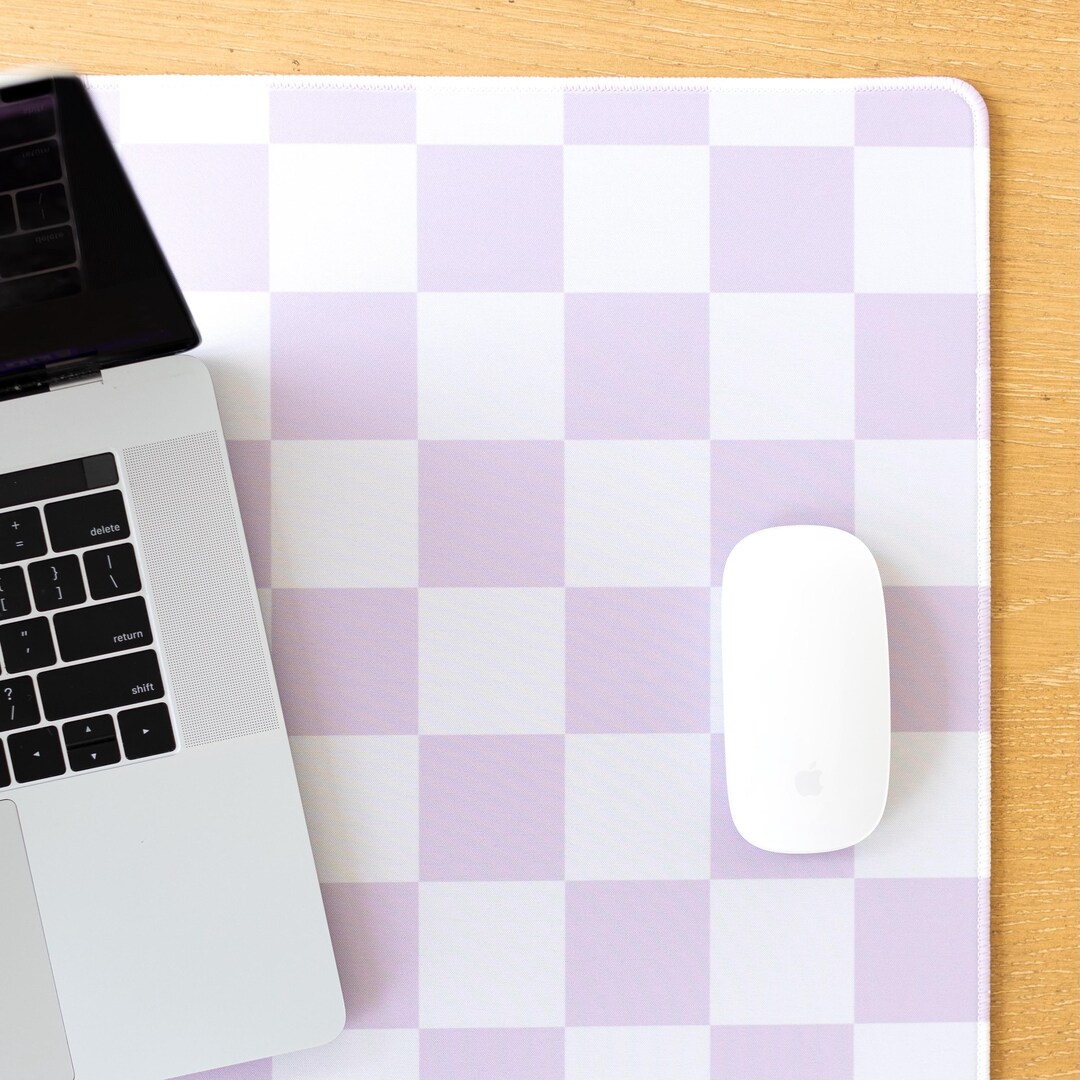 Purple Checker Desk Pad - Etsy