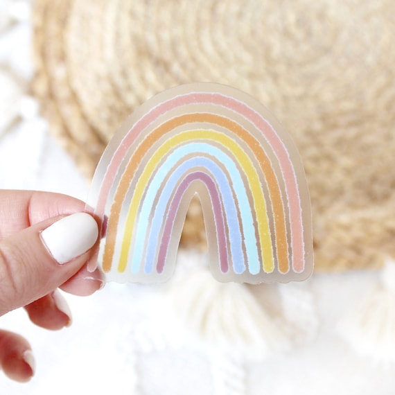 Clear Pastel Rainbow Sticker 2.5x2.5in. - Etsy