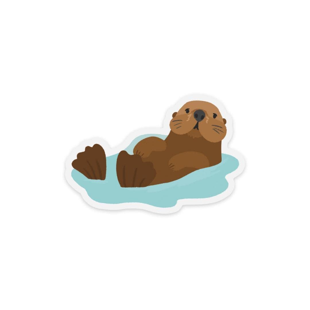 Clear Sea Otter Sticker, 3×1.99in. - Etsy