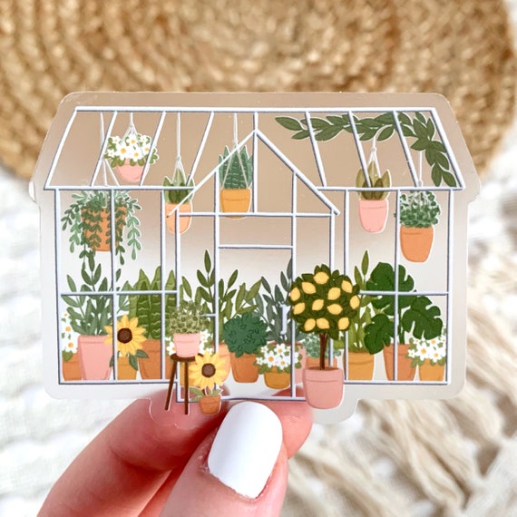 Clear Greenhouse Sticker 3.25x2.5in. - Etsy