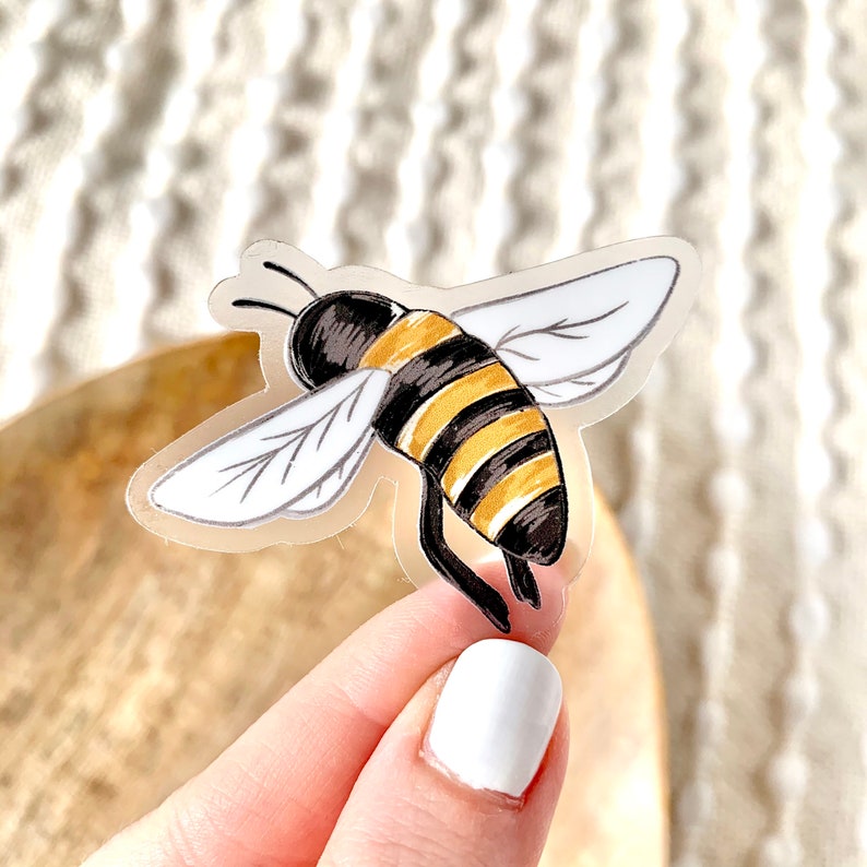 Clear Honey Bee Sticker 2x2.25in - Etsy
