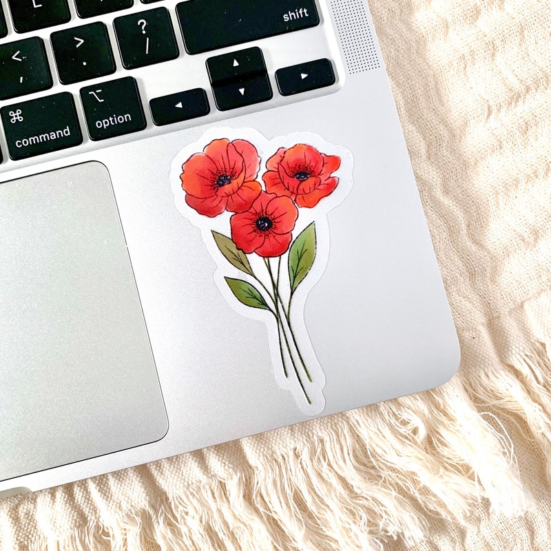Poppy Flower Wall Decal - Etsy