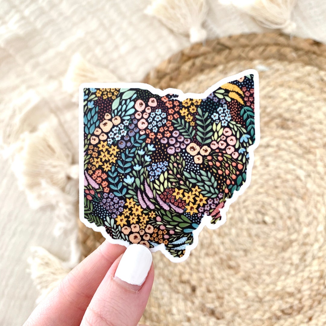 Ohio Floral State Sticker, 3x2.5in. - Etsy