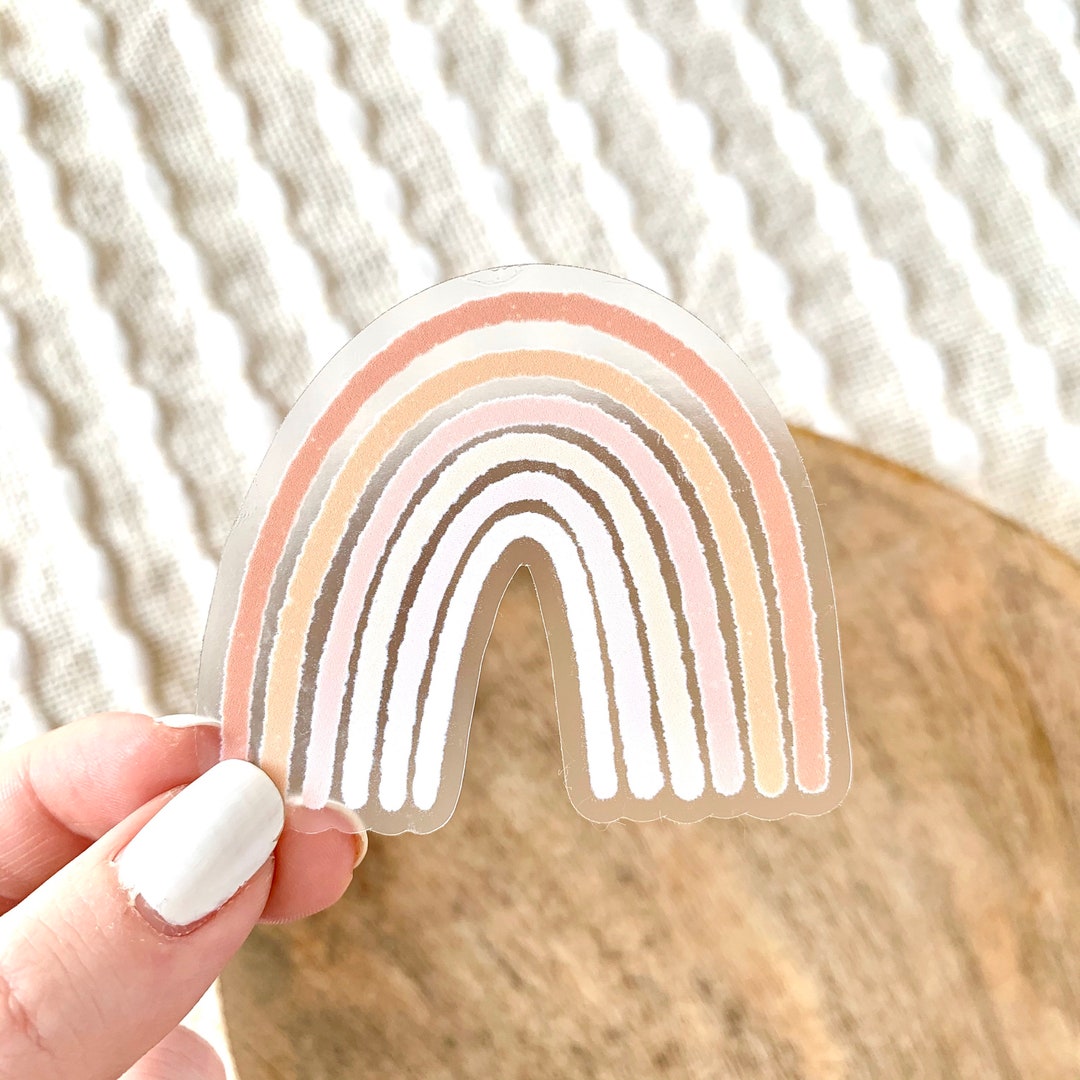 Clear Pink Rainbow Sticker, 3x3 In. - Etsy