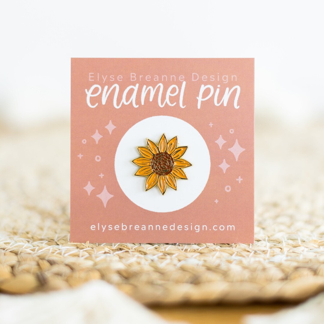 Sunflower Enamel Pin 1x1in. - Etsy
