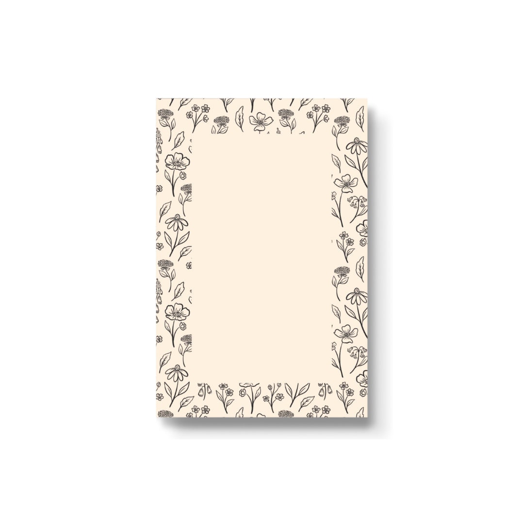 Ivory Pressed Floral Notepad, 4x6 In. - Etsy