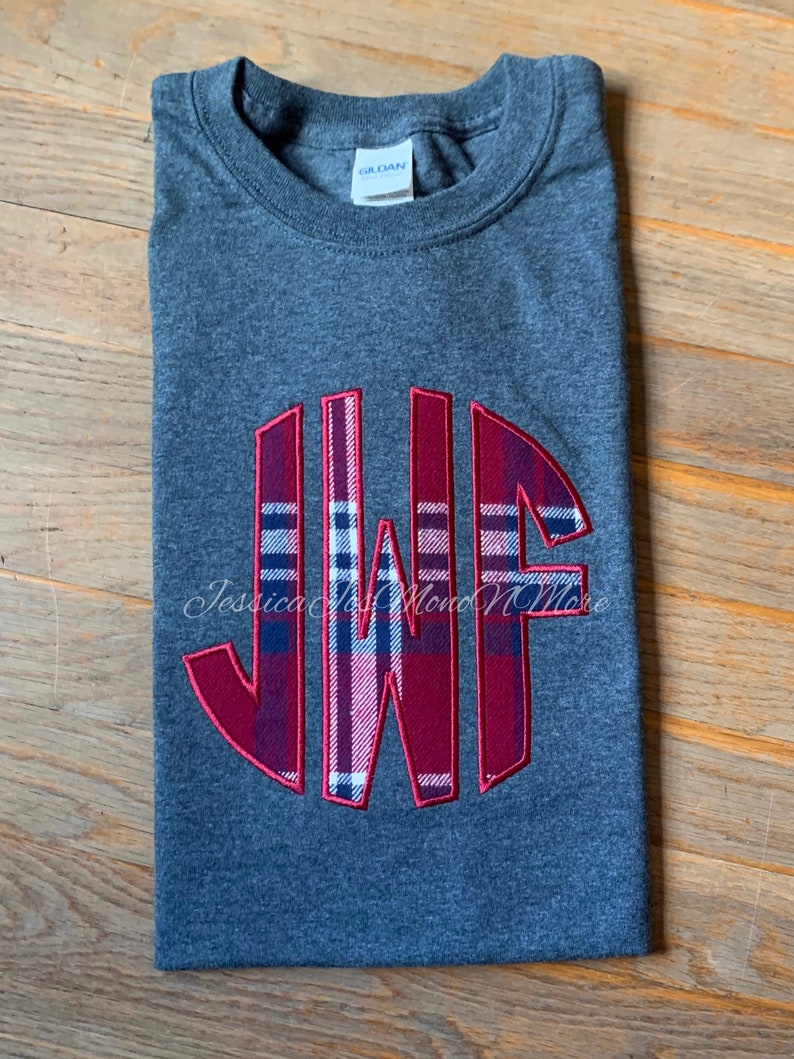 Monogram Shirt-monogram Plaid Shirt-monograms-short Sleeve-long Sleeve ...