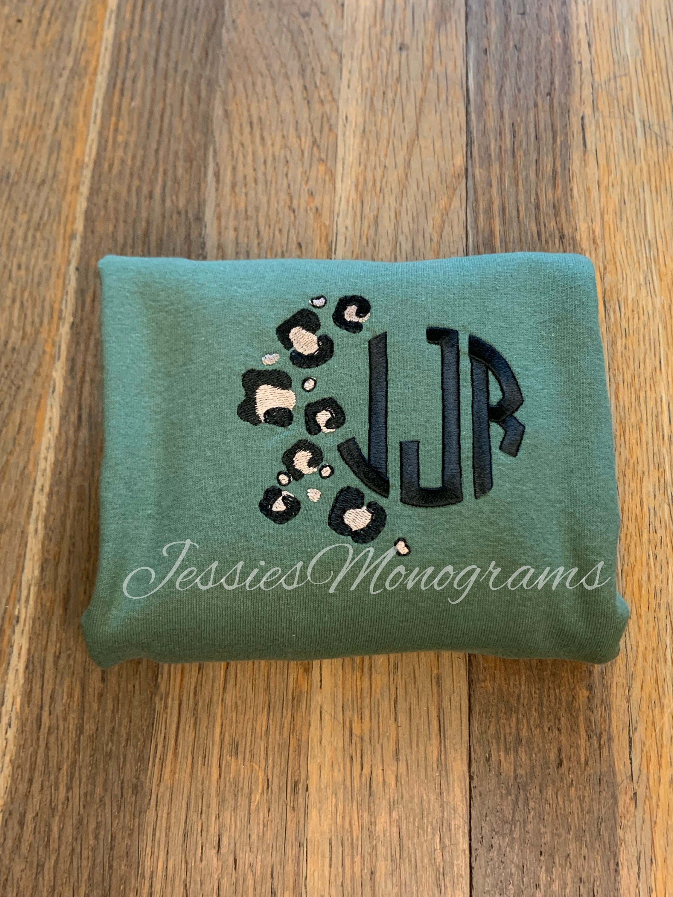 Monogram Shirt, Leopard Print Monogram, Monogram, Monogram T-shirt ...