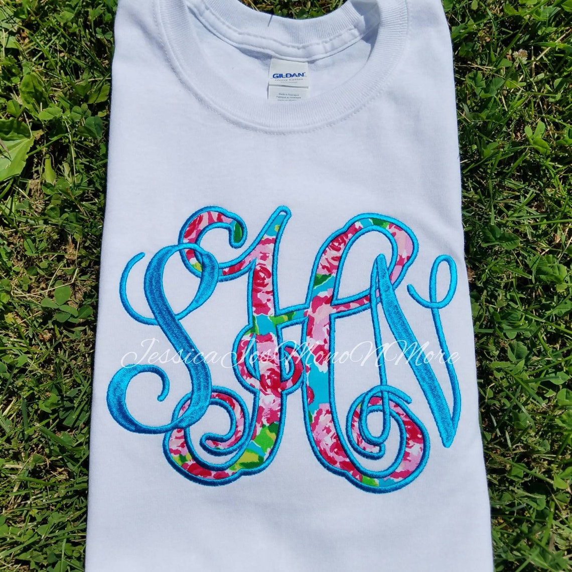 Monogram T-shirt-applique Monogram T-shirt-vine Applique | Etsy