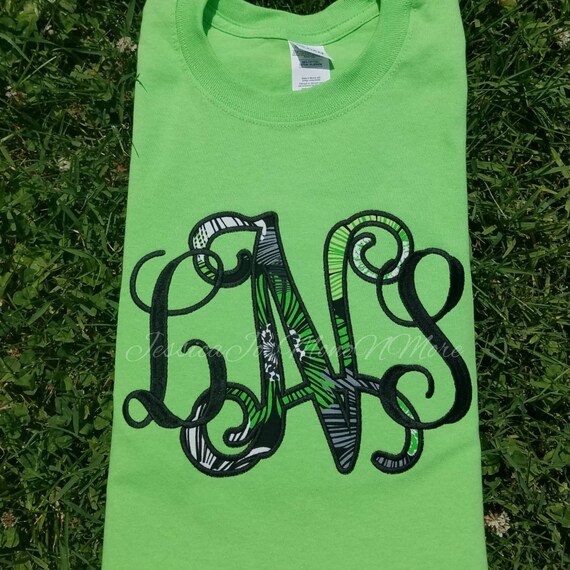 Monogram T-shirt-applique Monogram T-shirt-vine Applique | Etsy