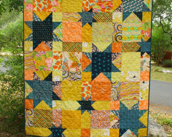 Stargazer Quilt Pattern - 62” X 76” - Running Doe - Villa Rose - Etsy
