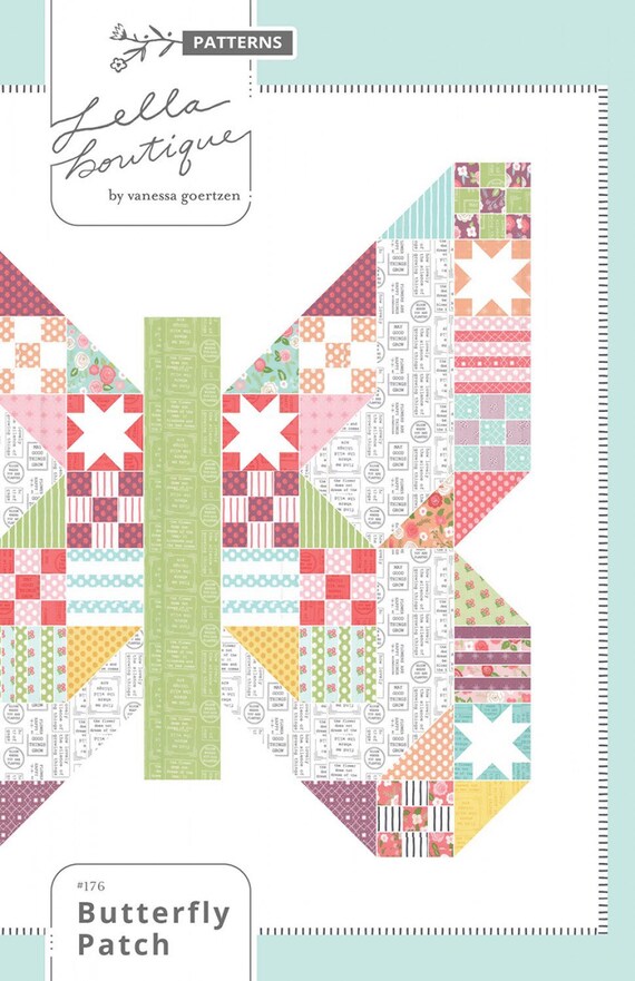 Butterfly Patch Quilt Pattern Lella Boutique Vanessa | Etsy