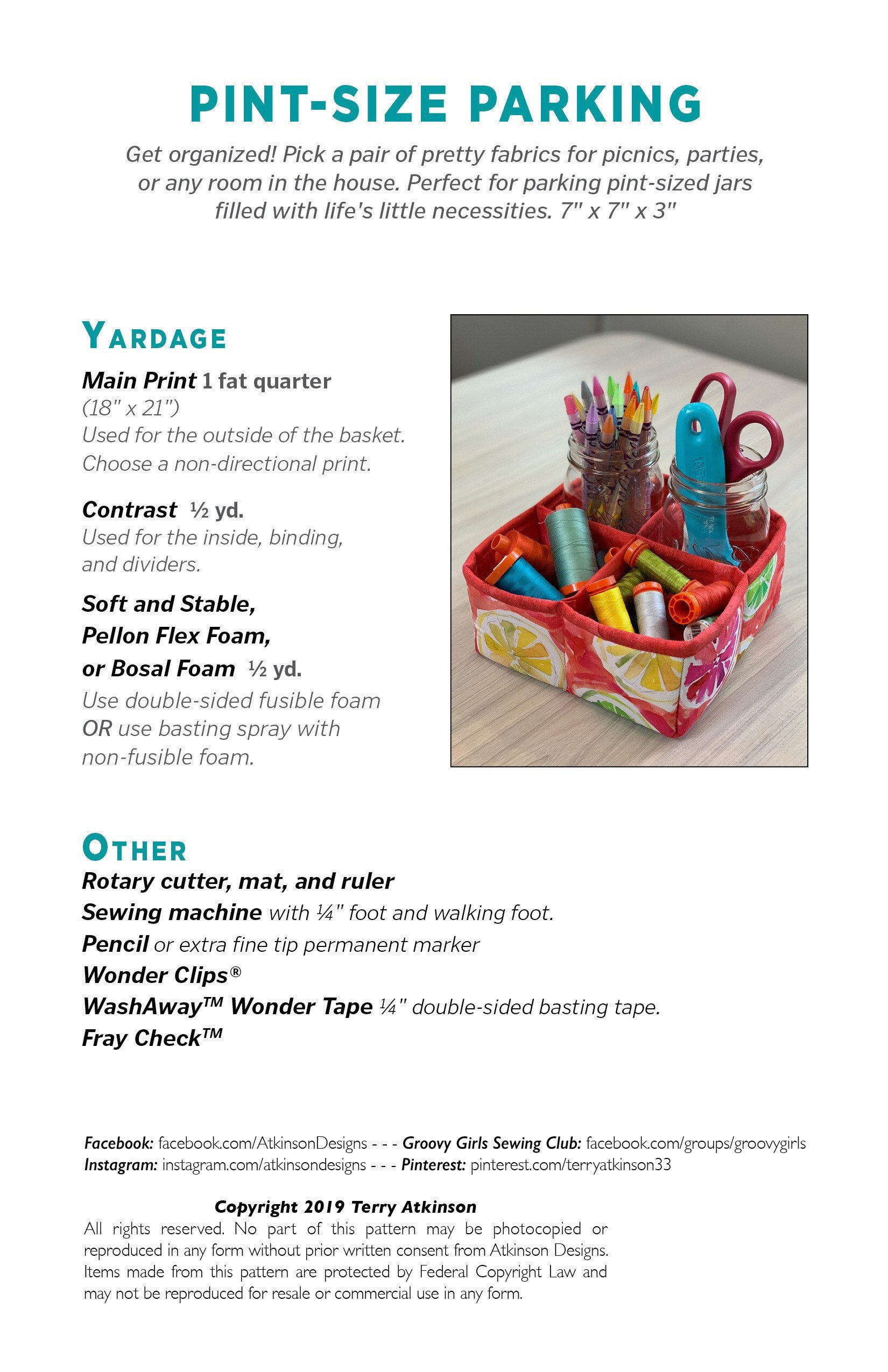 Pint Size Parking Sewing Pattern Atkinson Designs Terry - Etsy