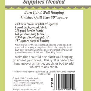 Barn Star 2 Quilt Pattern - Coriander Quilts - Corey Yoder - Charm Pack ...