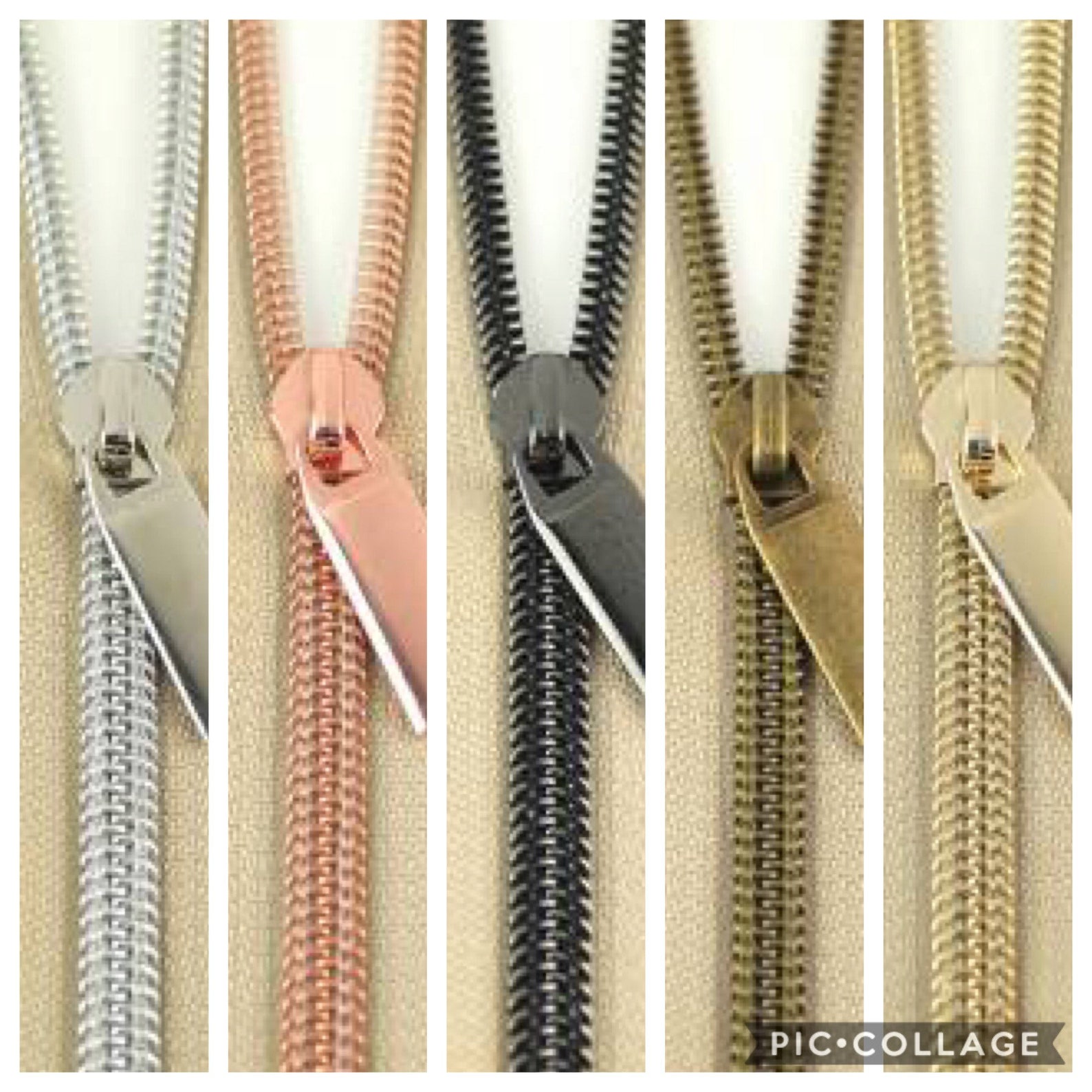 Beige Zipper Tape Sallie Tomato Zipper Choose Teeth Color 3 Yards 108 ...