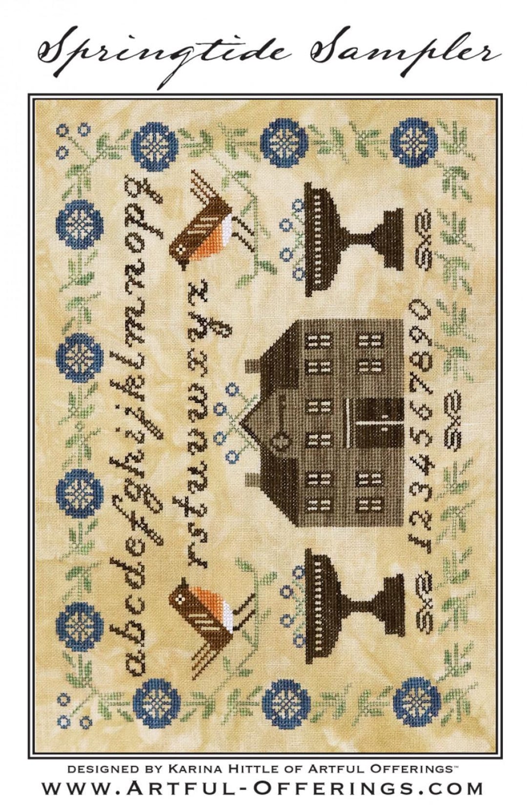 Springtide Sampler Cross Stitch Pattern - Artful Offerings - Karina Hittle - Etsy