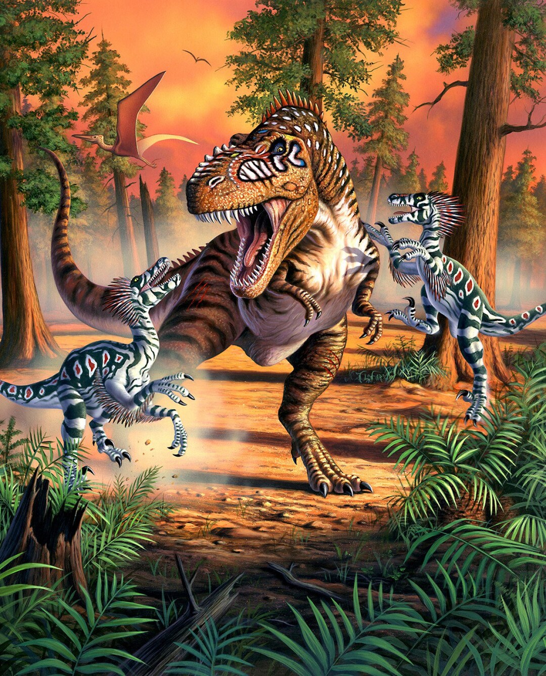 Dinosaur Fabric Panel - Dino Battle - 36” X 44” - Four Seasons by David ...