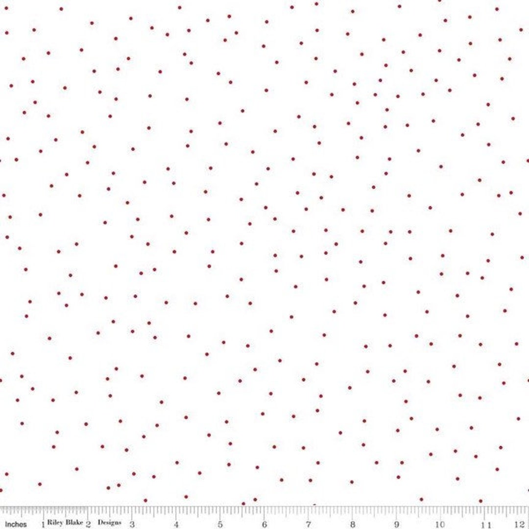 Red Pin Dot Fabric - by the Half Yard - BTHY - Riley Blake - Red Polka ...