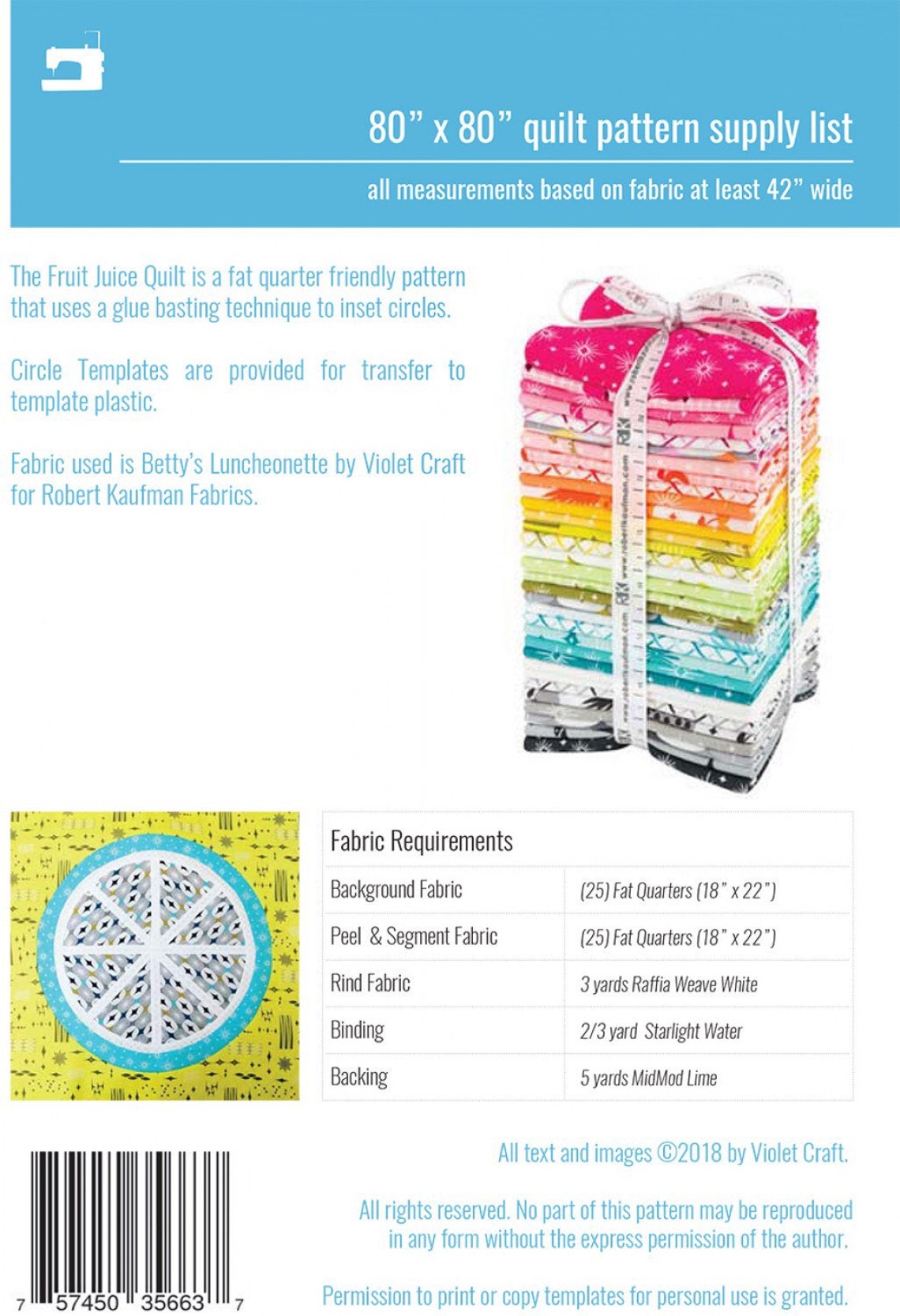 The Fruit Juice Quilt Violet Craft Curved Piecing Fat | Etsy