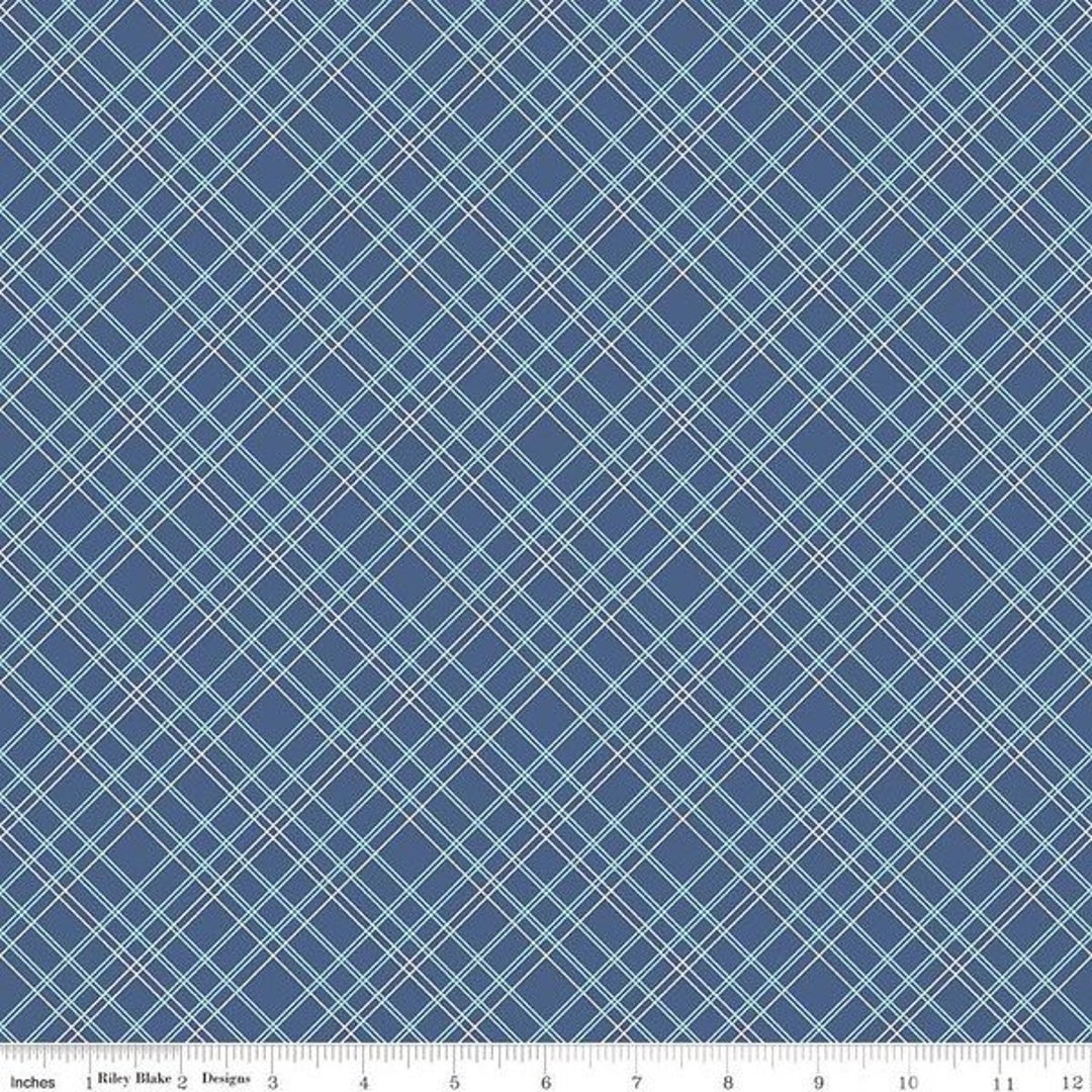 Blue Plaid Wide Back by the Half Yard 107 Wide Lori - Etsy
