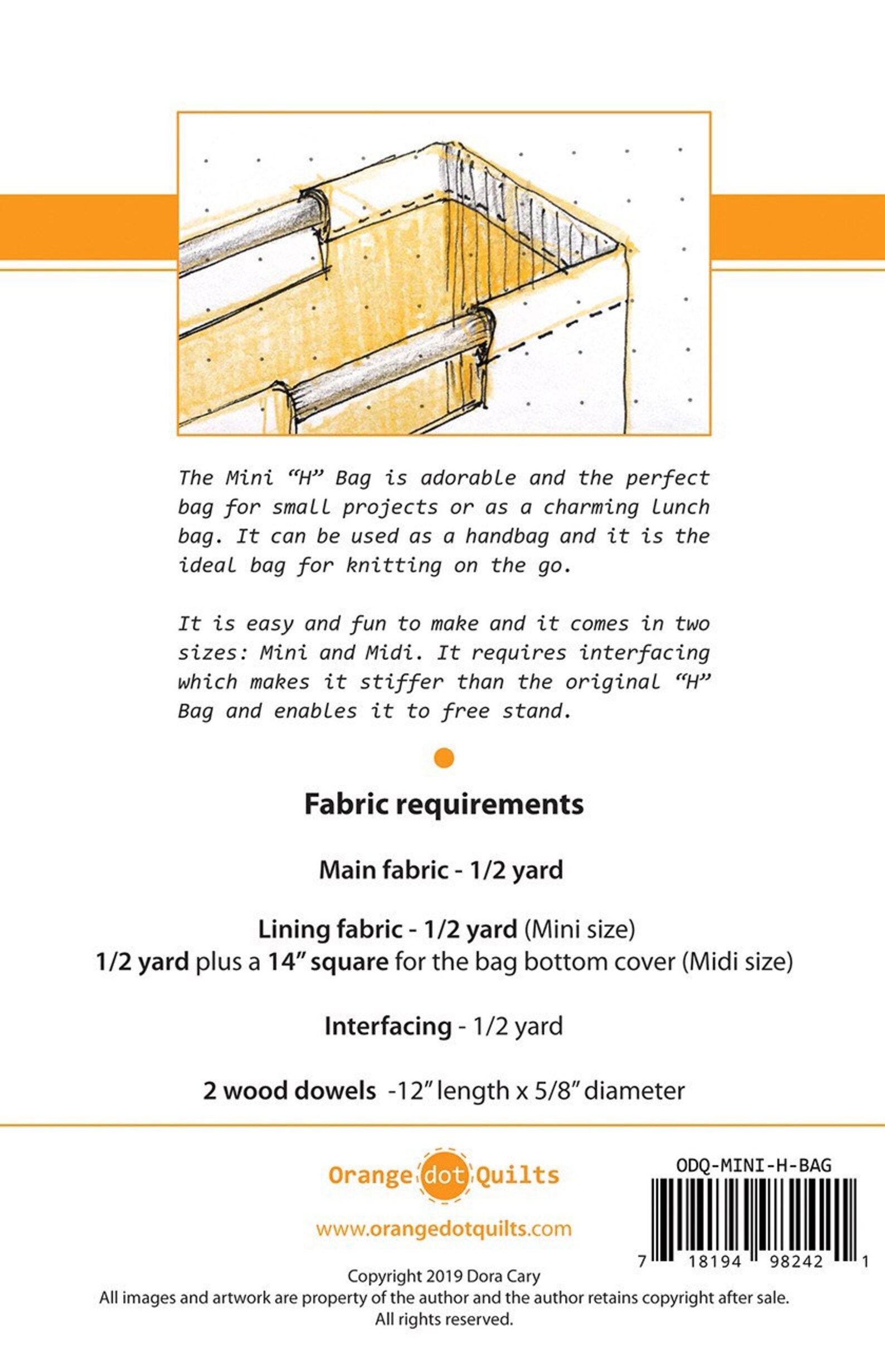 The Mini H Bag Pattern Orange Dot Quilts Dora Cary the - Etsy