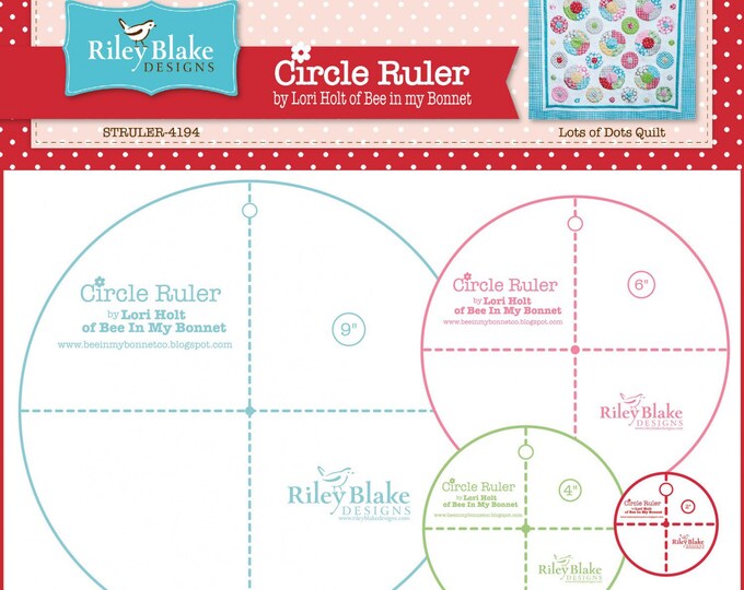 Lori Holt Circle Rulers - 4 Rulers 9in, 6in, 4in and 2in - Bee in My ...