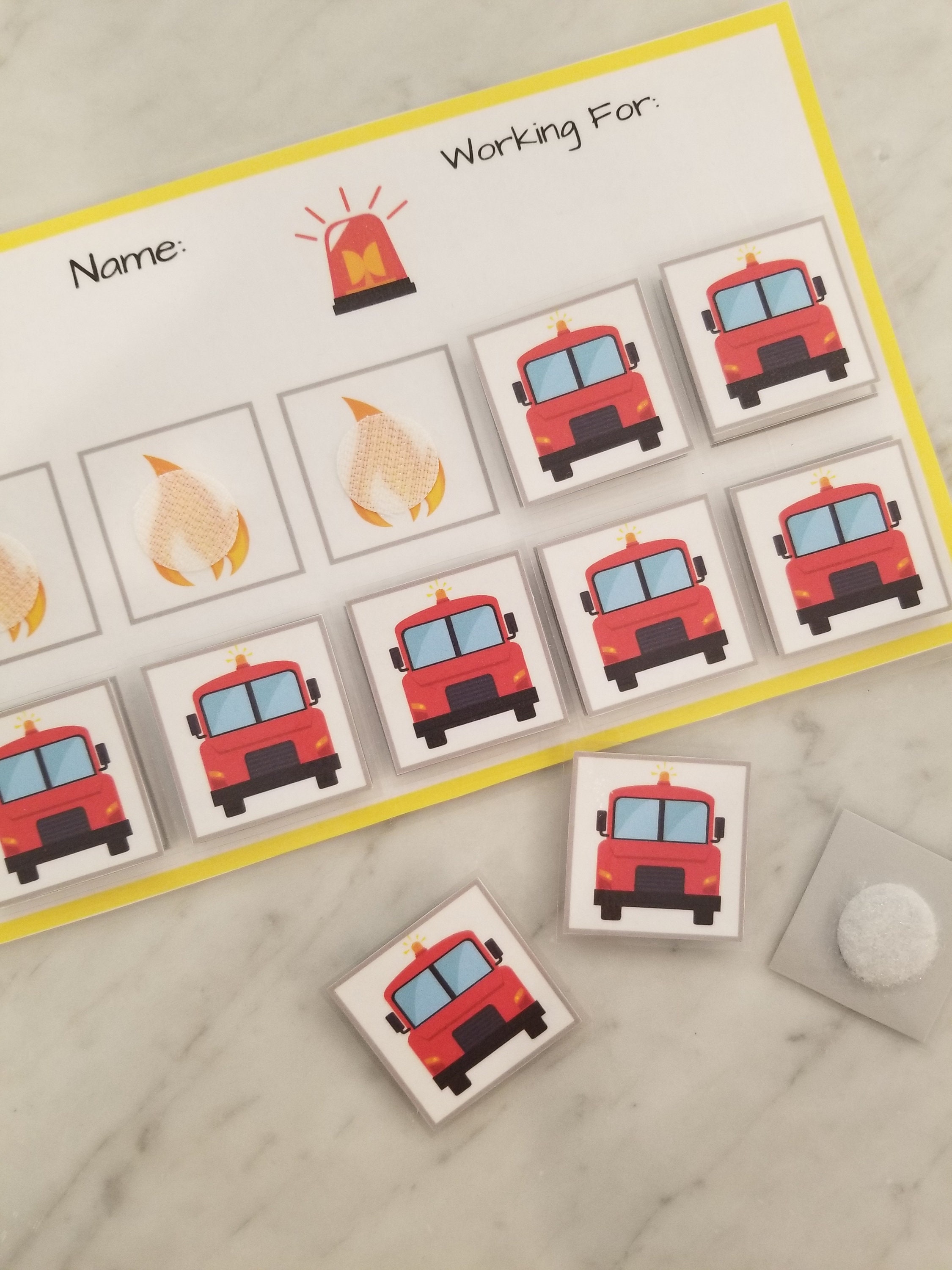 DIGITAL Download Firetruck Token Board - Etsy